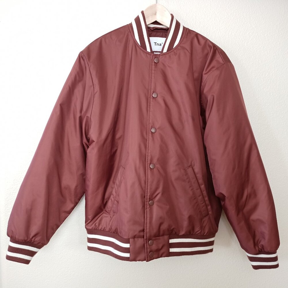Aritzia TNA Burgundy stadium bomer varsity jacket - Gem